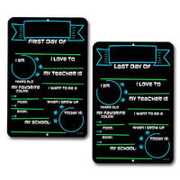 Reusable Photo Prop Signs First & Last Day of School Chalkboard Style ...