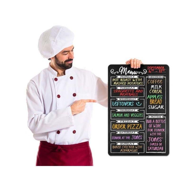 Chalkboard Style Menu Board Metal Sign Durable & Easy Hanging on Wall ...