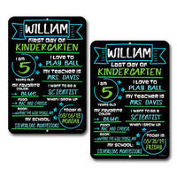 Reusable Photo Prop Signs First & Last Day of School Chalkboard Style ...